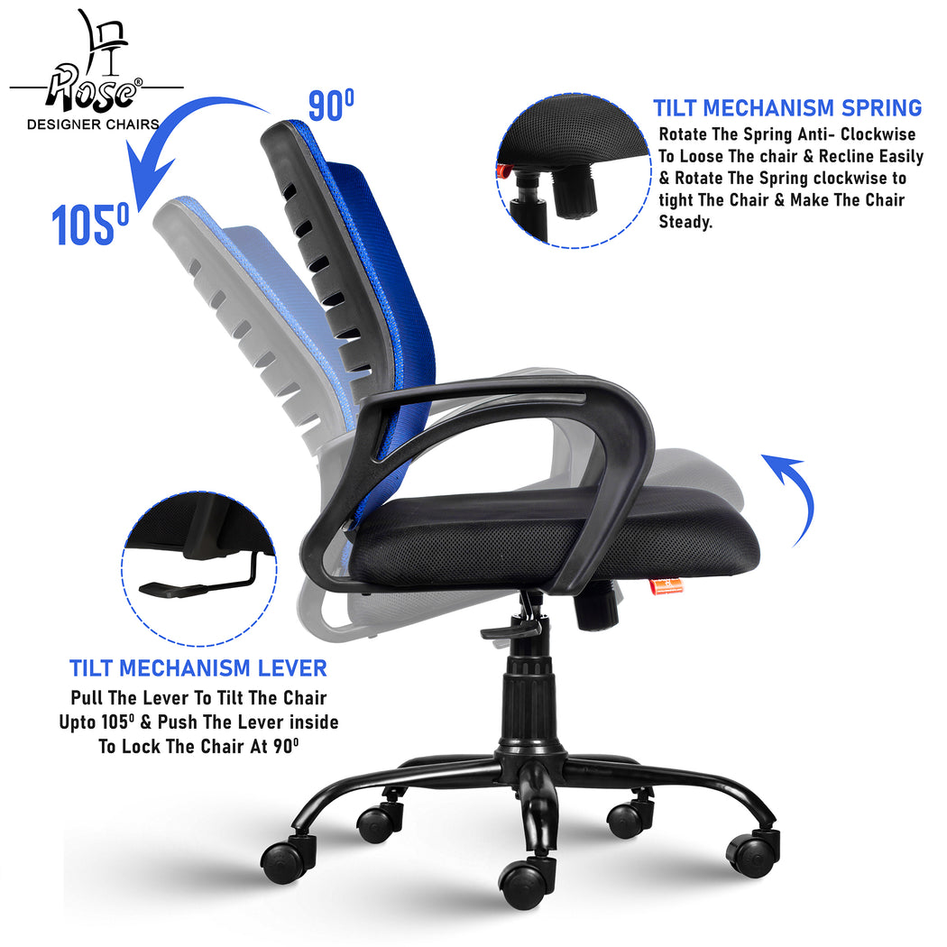 Workstation series Mesh Mid Back – Rose Designer Chairs