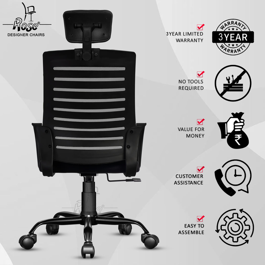 Workstation series Mesh High Back – Rose Designer Chairs